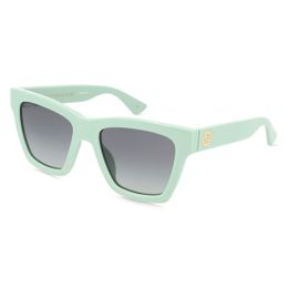Gucci GG1714S | Damen-Sonnenbrille | Fassung: Vollrand, Cat Eye, Kunststoff, Gr&uuml;n | Glasfarbe: Grau Verlaufend