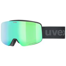 Uvex 0850 | Skibrillen Unisex | Fassung: Kunststoff Schwarz Matt | Glasfarbe: Gr&uuml;n Spiegel Mehrfarbig