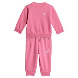 adidas originals Jogginganzug 'Crew Set' Jungen Gr&ouml;&szlig;e 92 hellpink / wei&szlig;
