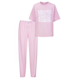 Mey Pyjama 'Solid Love' Damen Gr&ouml;&szlig;e M rosa Winterkleid