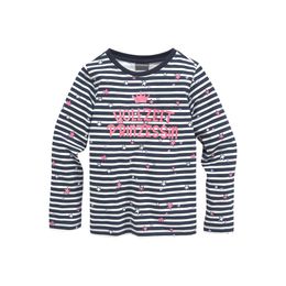 Kidsworld T-Shirt M&auml;dchen Gr&ouml;&szlig;e 128/134 navy / ros&eacute; / wei&szlig;