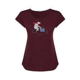 Greenbomb T-Shirt 'Bike Cargo Bear' Damen Gr&ouml;&szlig;e XS mischfarben / rot