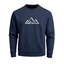 Neverless Sweatshirt 'Berg Polygon' Herren Gr&ouml;&szlig;e M dunkelblau