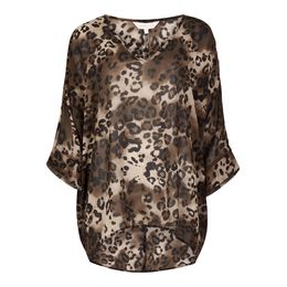 Apricot Leopard Print Lightweight Kaftan Top ' ' Damen Gr&ouml;&szlig;e S stone