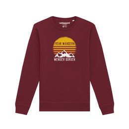 Watapparel Sweatshirt ' Mehr Wandern ' Herren Gr&ouml;&szlig;e XXL mischfarben / burgunder