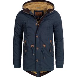 INDICODE Jeans Parka 'Barge' Herren Gr&ouml;&szlig;e M dunkelblau / rostbraun / honig