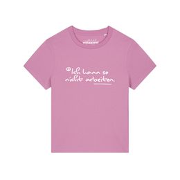 Watapparel T-Shirt 'Ich kann so nicht arbeiten' Damen Gr&ouml;&szlig;e M rosa / wei&szlig;