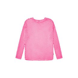 SOCCX Langarmshirt mit Ajour-Muster Damen Gr&ouml;&szlig;e XL pink