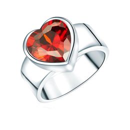 Rafaela Donata Ring Damen Gr&ouml;&szlig;e 60 rot / silber