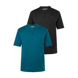 Men Plus Shirt Herren Gr&ouml;&szlig;e 4XL rauchblau / schwarz