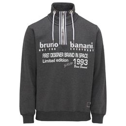 Bruno Banani Sweatshirt 'Dixon' Herren Gr&ouml;&szlig;e XL stone / dunkelgrau / wei&szlig;