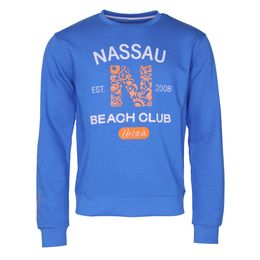 Nassau Beach Club Sweatshirt ' NB22010 ' Herren Gr&ouml;&szlig;e M azur / orange / wei&szlig;
