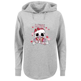 F4NT4STIC Sweatshirt 'Anti Valentinstag Love Is In The Air' Damen Gr&ouml;&szlig;e L graumeliert / altrosa / kirschrot / wei&szlig;