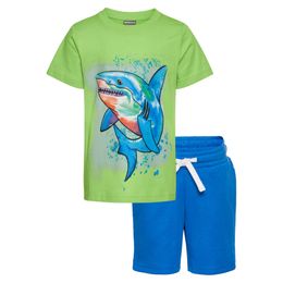 Kidsworld T-Shirt Jungen Gr&ouml;&szlig;e 128/134 blau / rostbraun / gr&uuml;n / hellorange