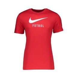 Nike Funktionsshirt 'Swoosh' Herren Gr&ouml;&szlig;e L knallrot / wei&szlig;