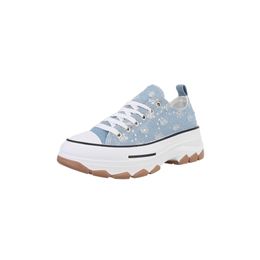 Ital-Design Sneaker Damen Gr&ouml;&szlig;e 41 hellblau / silber / wei&szlig;