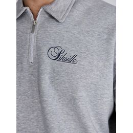 SikSilk Sweatshirt 'Essentials Polo Sweater' Herren Gr&ouml;&szlig;e S grau