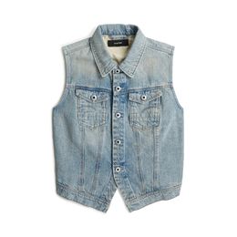 G-Star Raw G-star Vest - 'Pitched Hem Slim Vest' Damen Gr&ouml;&szlig;e S blue denim
