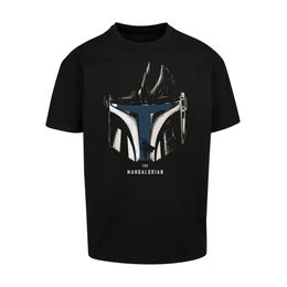 F4NT4STIC Shirt 'Star Wars The Mandalorian Helmet Silhouette' Herren Gr&ouml;&szlig;e 4XL blau / hellgrau / schwarz