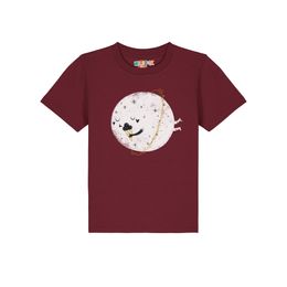 Watabout.kids T-Shirt ' Planet mit Eis ' Jungen Gr&ouml;&szlig;e 134/146 hellgrau / bordeaux