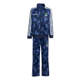 adidas originals Jogginganzug 'X Minecraft Firebird Tracksuit' Jungen Gr&ouml;&szlig;e 128 blau / dunkelblau / kiwi / wei&szlig;
