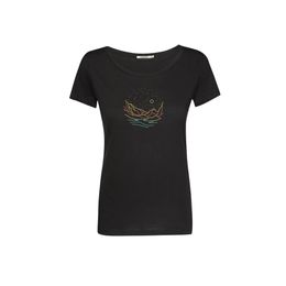 Greenbomb T-Shirt 'Nature Mountain Stars' Damen Gr&ouml;&szlig;e XS blau / gelb / pink / schwarz