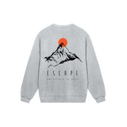 F4NT4STIC Sweatshirt 'Escape Discover the World Mountain' Herren Gr&ouml;&szlig;e XXL grau / orange / schwarz