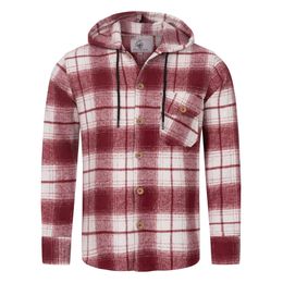 Rock Creek Hemd Herren Gr&ouml;&szlig;e 4XL weinrot / wei&szlig;