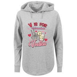 F4NT4STIC Sweatshirt 'Anti Valentinstag V Is For Vodka' Damen Gr&ouml;&szlig;e S hellgelb / graumeliert / altrosa / kirschrot