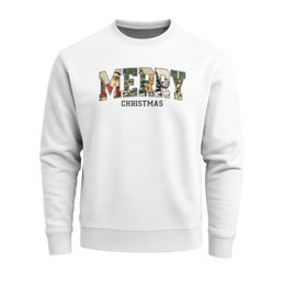 Neverless Sweatshirt 'Merry Christmas' Herren Gr&ouml;&szlig;e XS wei&szlig;