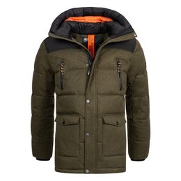 INDICODE Jeans Jacke 'Krem' Herren Gr&ouml;&szlig;e M khaki / schwarz