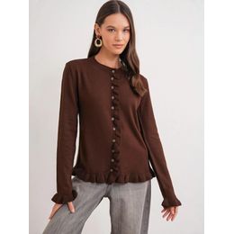 Mixray Strickjacke Damen Gr&ouml;&szlig;e S/L dunkelbraun