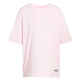 adidas Sportswear T-Shirt 'MINI EMBROIDERY OVERSIZED GRAPHIC' Damen Gr&ouml;&szlig;e XS/S grau / rosa / schwarz