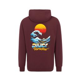 Oldskull Hoodie 'Retro Pixel Wave Logo Graphic' Damen Gr&ouml;&szlig;e S bordeaux