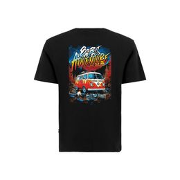 Oldskull T-Shirt 'Retro Roadtrip Logo Graphic' Damen Gr&ouml;&szlig;e S schwarz