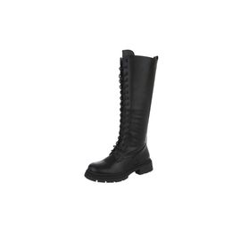 Ital-Design Schn&uuml;rstiefel Damen Gr&ouml;&szlig;e 39 schwarz Winterschuhe