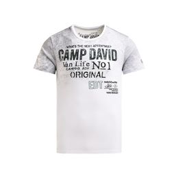 CAMP DAVID T-Shirt Herren Gr&ouml;&szlig;e L schwarz / wollwei&szlig;