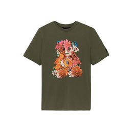 Le Temps Des Cerises T-shirt 'MOSER' Herren Gr&ouml;&szlig;e M oliv / orange / pink