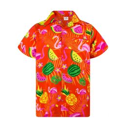King Kameha Shirt 'Flamingo Melone' Herren Gr&ouml;&szlig;e S orange