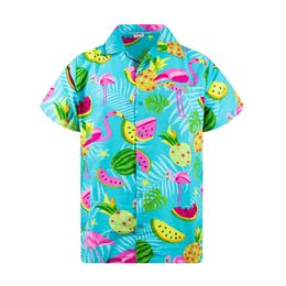 King Kameha Shirt 'Flamingo Melone' Herren Gr&ouml;&szlig;e 9XL t&uuml;rkis