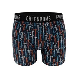Greenbomb Boxershorts 'Bike Bond' Herren Gr&ouml;&szlig;e L hellblau / hellgrau / dunkelorange / schwarz