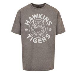 F4NT4STIC T-Shirt 'Stranger Things Hawkins Grey Tiger Netflix TV Series' Herren Gr&ouml;&szlig;e 4XL grau / stone