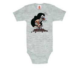 logoshirt Body 'Der Kleine Maulwurf' Jungen Gr&ouml;&szlig;e 86/92 grau / schwarz / wei&szlig;