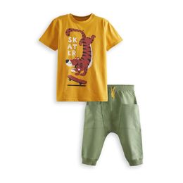 Denokids Set 'Skater' Jungen Gr&ouml;&szlig;e 104 braun / gelb / gr&uuml;n / wei&szlig;