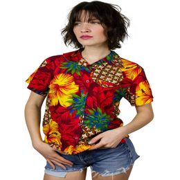 King Kameha Bluse 'Pineapple Hibiscus' Damen Gr&ouml;&szlig;e XS lila
