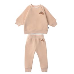 Liliput Jogginganzug 'Croissant' Jungen Gr&ouml;&szlig;e 62/68 nude / braun / schwarz