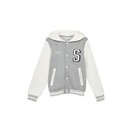 s.Oliver Sweatjacke Jungen Gr&ouml;&szlig;e 134/140 graumeliert / schwarz / wei&szlig;