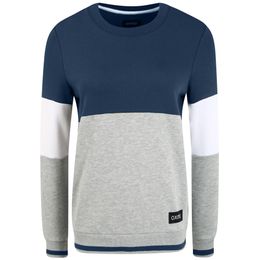 oxmo Sweatshirt 'Omaya' Damen Gr&ouml;&szlig;e L blau / grau / wei&szlig;