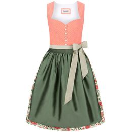 Stockerpoint Dirndl 'Kiana' Damen Gr&ouml;&szlig;e 48 beige / dunkelgr&uuml;n / apricot / rot