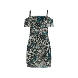 Guess Kleid Damen Gr&ouml;&szlig;e 38 aqua / hellgrau / schwarz / wei&szlig; Winterkleid